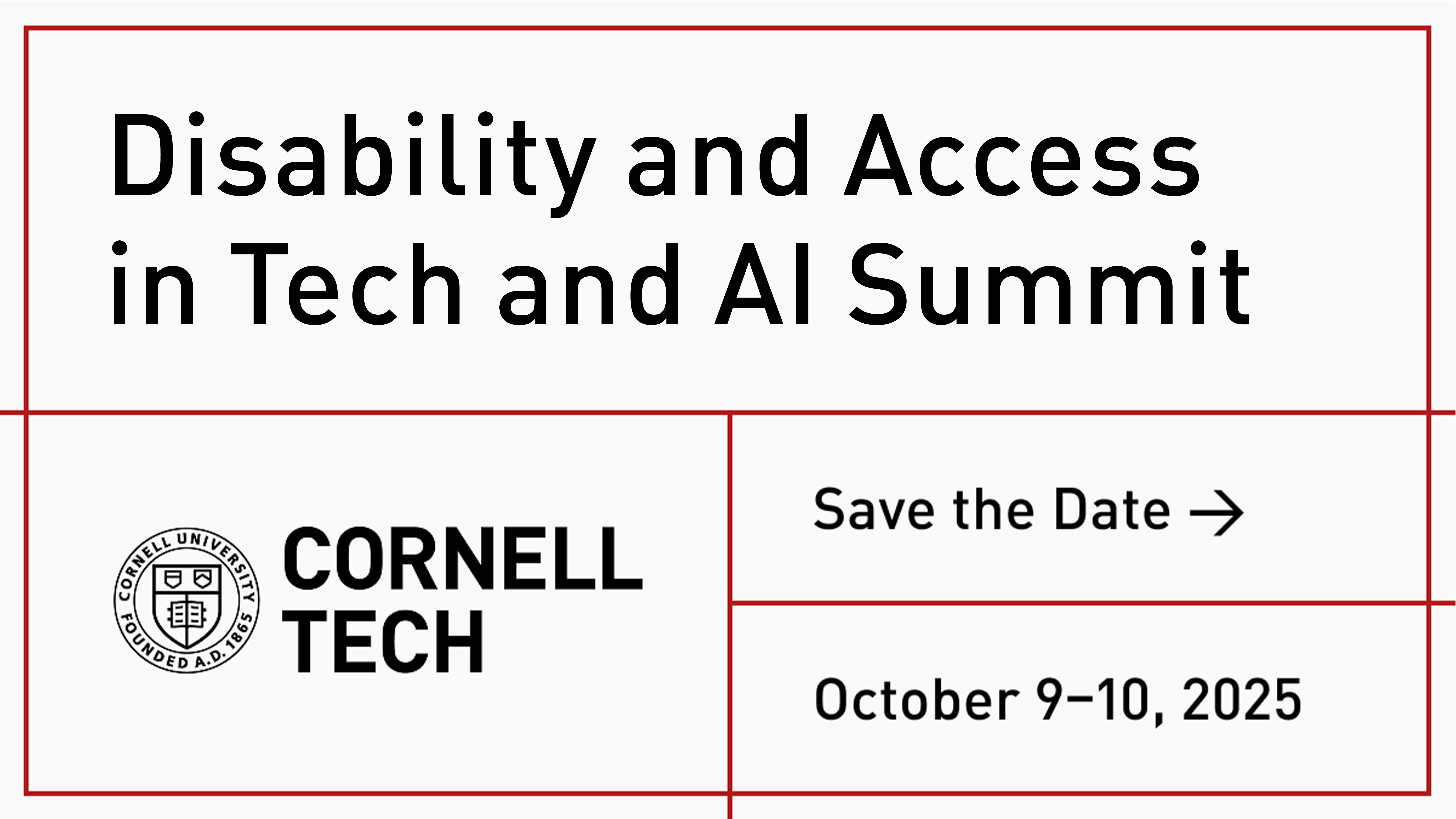 Disability and Access in Tech and AI Summit - Cornell Tech